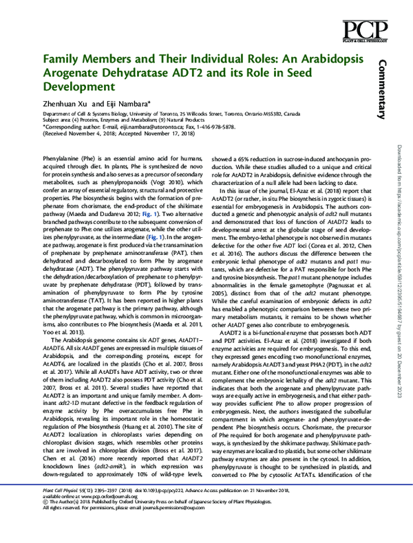 (PDF) Family Members and Their Individual Roles: An Arabidopsis ...
