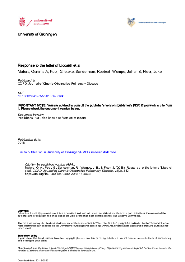(PDF) Response to the letter of Liccardi et al | Johan Wempe - Academia.edu