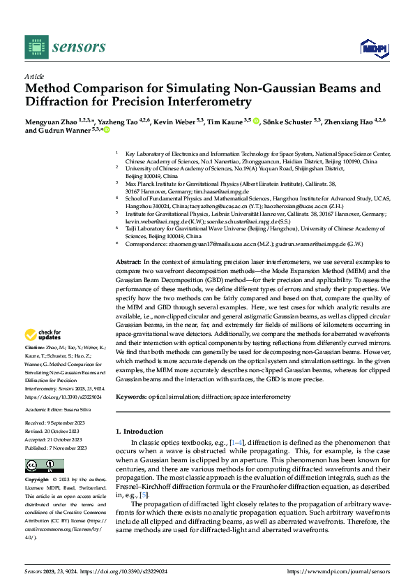 Pdf Method Comparison For Simulating Non Gaussian Beams And Diffraction For Precision