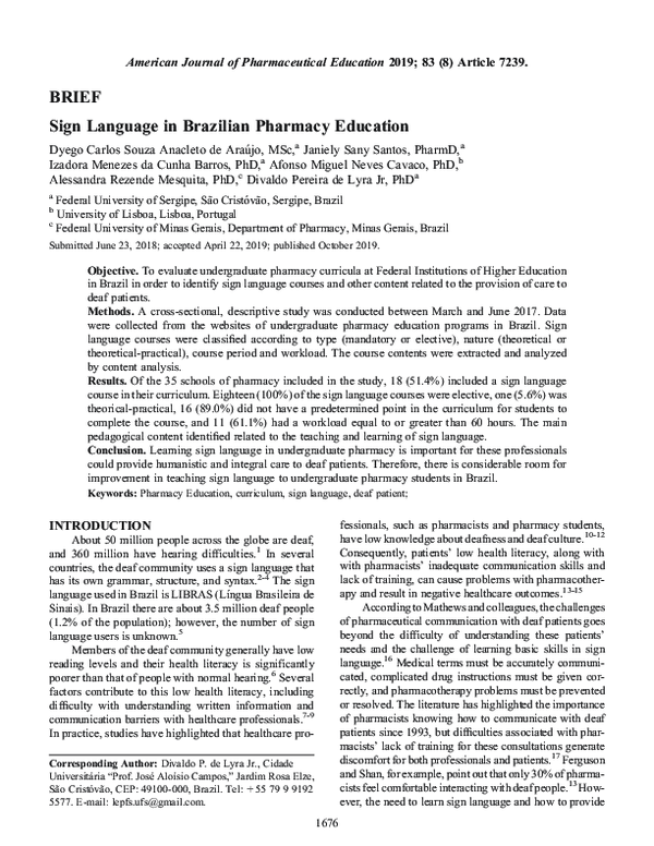 (PDF) Sign Language in Brazilian Pharmacy Education