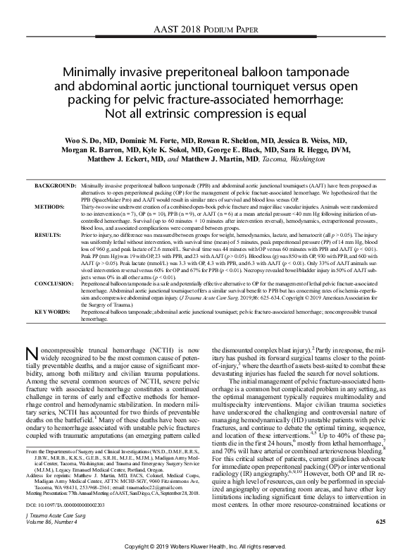 (PDF) Minimally invasive preperitoneal balloon tamponade and abdominal ...