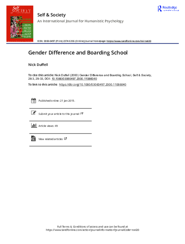 (PDF) Gender Difference and Boarding School