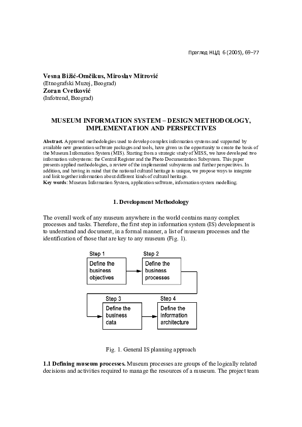 (PDF) Museum information system – design methodology, implementation ...