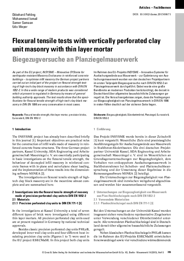 (PDF) Flexural tensile tests with vertically perforated clay unit ...