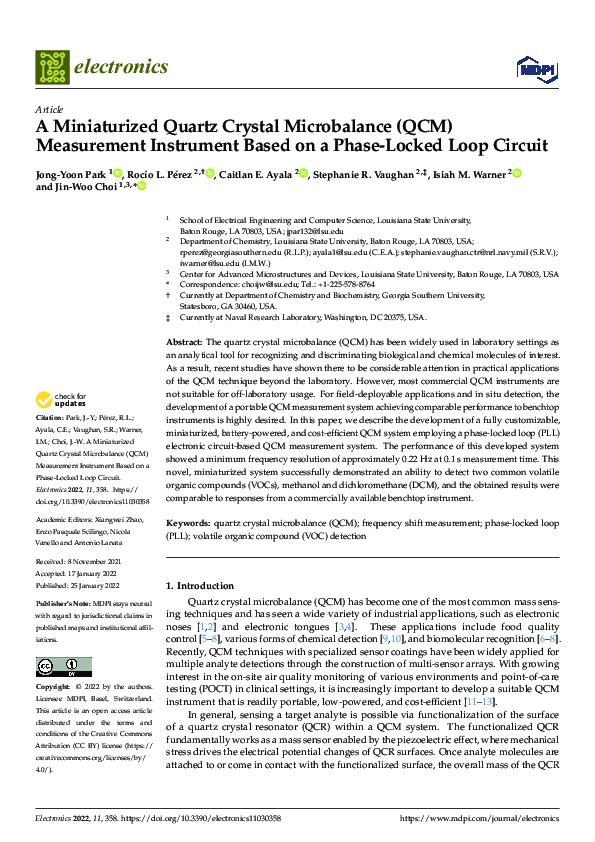 (PDF) A Miniaturized Quartz Crystal Microbalance (QCM) Measurement Instrument Based on a Phase ...