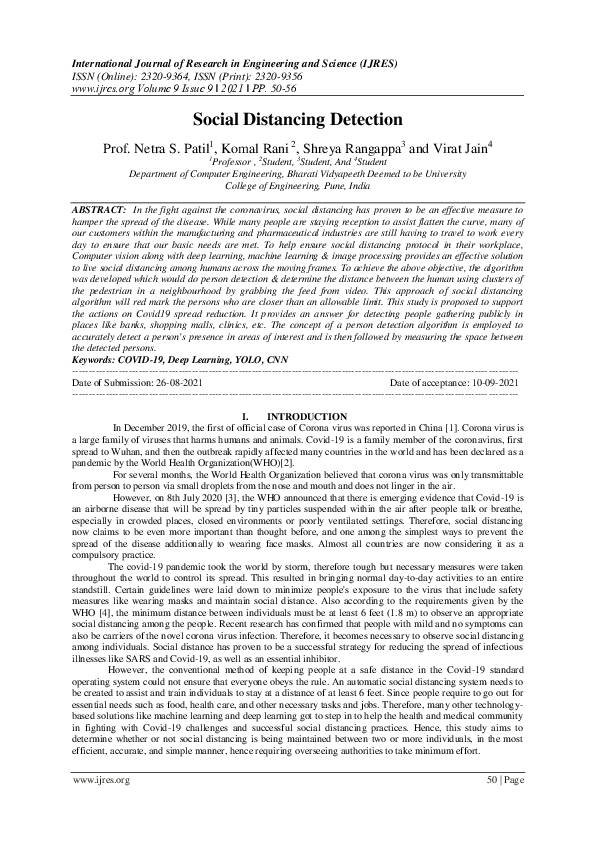 (PDF) Social Distancing Detection