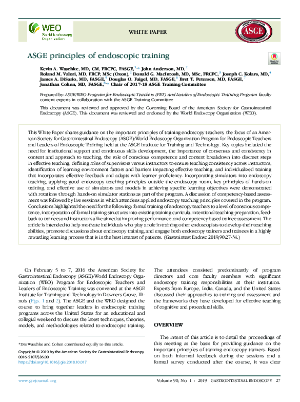 (PDF) ASGE principles of endoscopic training