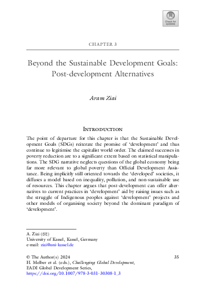 (PDF) Beyond the Sustainable Development Goals: Post-development ...