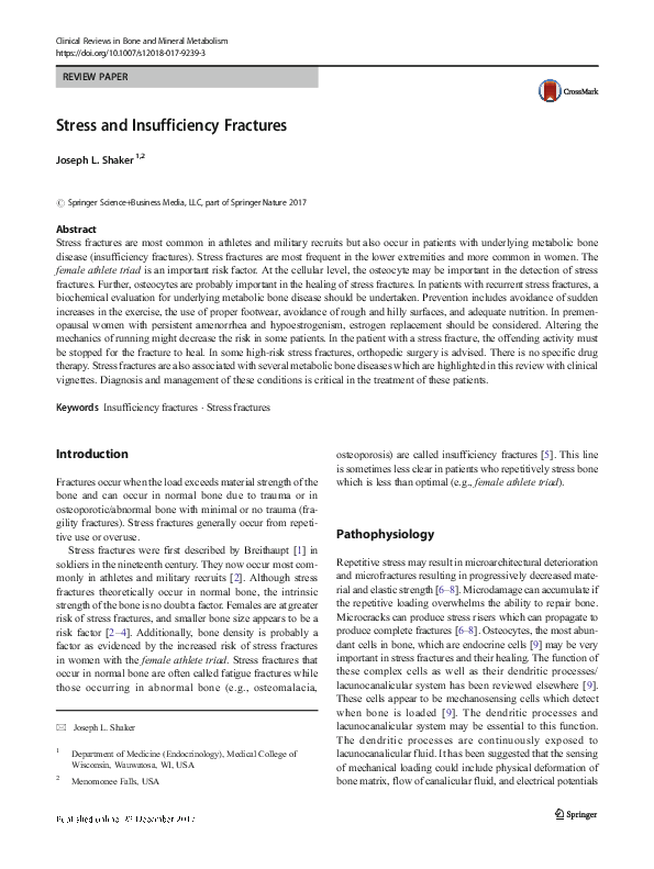 (PDF) Stress and Insufficiency Fractures