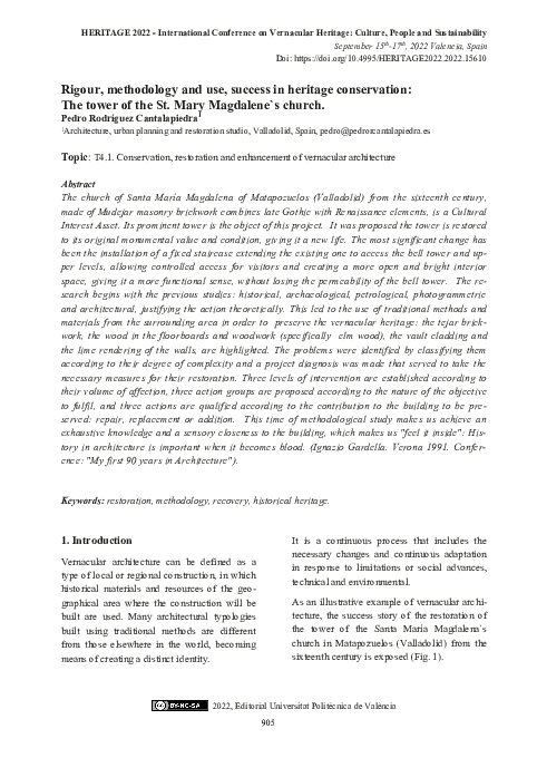 (PDF) Rigour, methodology and use, success in heritage conservation ...