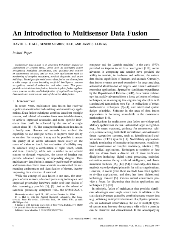 (PDF) An introduction to multi-sensor data fusion