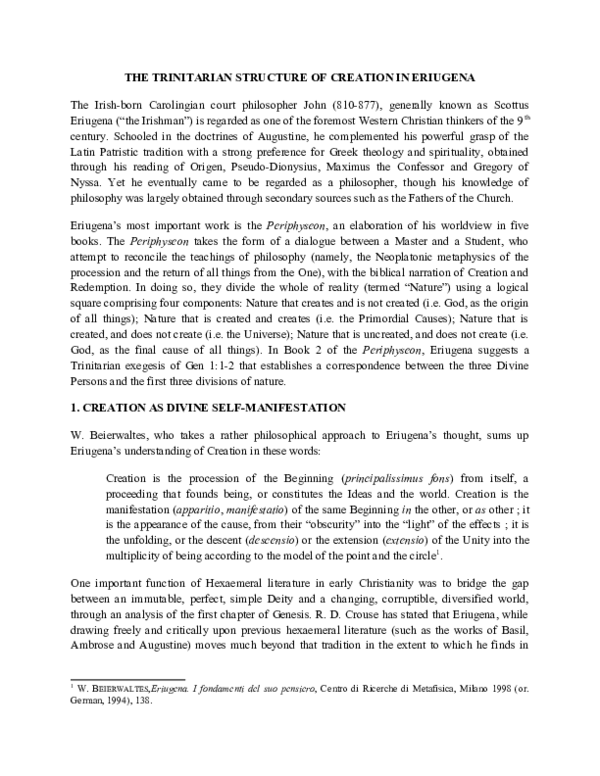 (DOC) THE TRINITARIAN STRUCTURE OF CREATION IN ERIUGENA