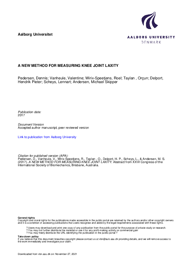 (PDF) A New Method for Measuring Knee Joint Laxity