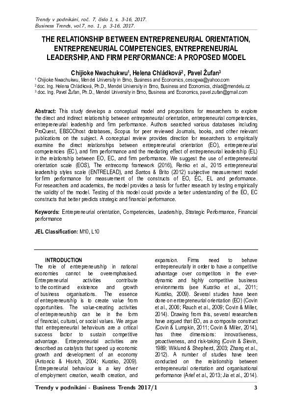 (PDF) The relationship between entrepreneural orientation, entrepreneurial competencies ...