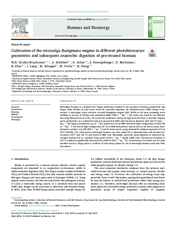 (PDF) Cultivation of the microalga Eustigmatos magnus in different ...