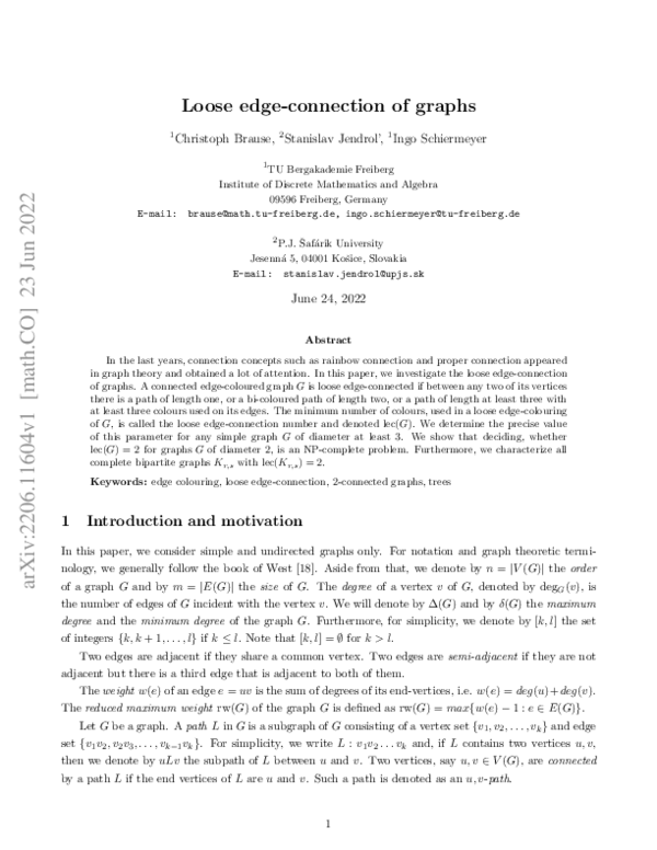 (PDF) Loose edge-connection of graphs | Stanislav Jendrol - Academia.edu