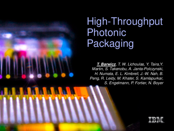 (PDF) High-Throughput Photonic Packaging | Jae-Woong Nah - Academia.edu