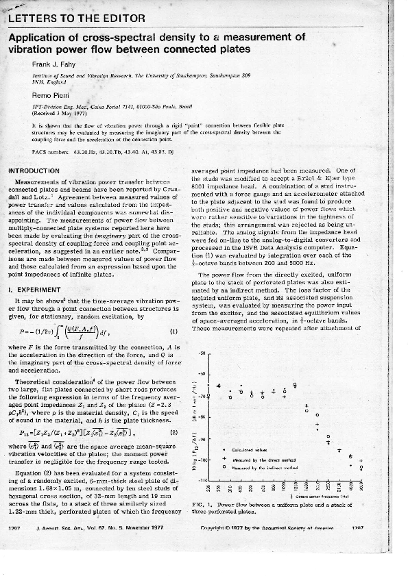 (PDF) Application of cross‐spectral density to a measurement of ...