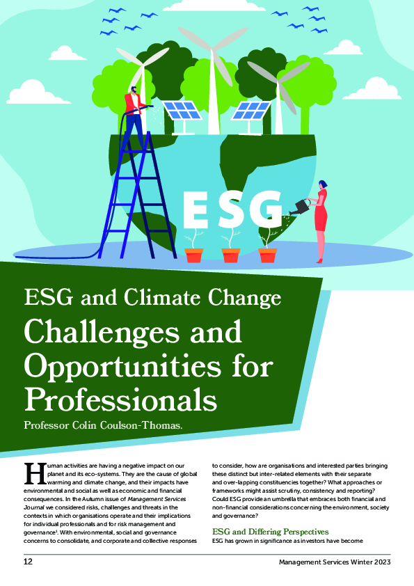 (PDF) ESG and Climate Change: Challenges and Opportunities for ...