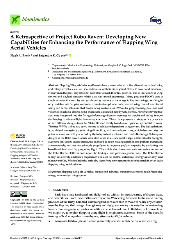 (PDF) A Retrospective of Project Robo Raven: Developing New ...
