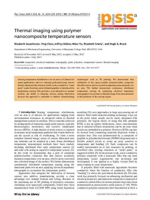 (PDF) Thermal imaging using polymer nanocomposite temperature sensors