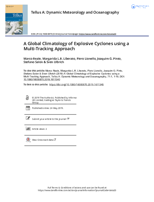 (PDF) A Global Climatology of Explosive Cyclones using a Multi-Tracking ...
