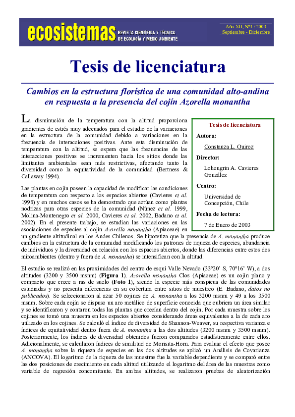 (PDF) Cambios en la estructura florística de una comunidad alto-andina ...