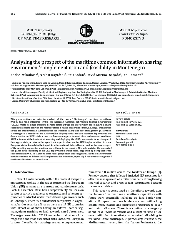 (PDF) Analysing the prospect of the maritime common information sharing ...