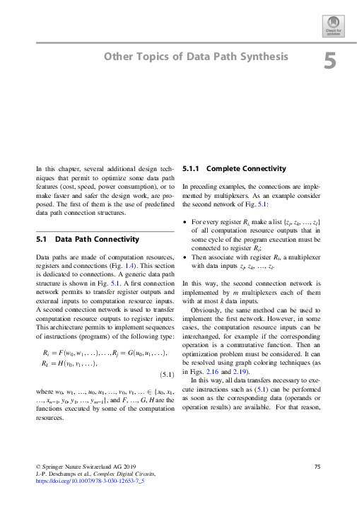 (PDF) Other Topics of Data Path Synthesis