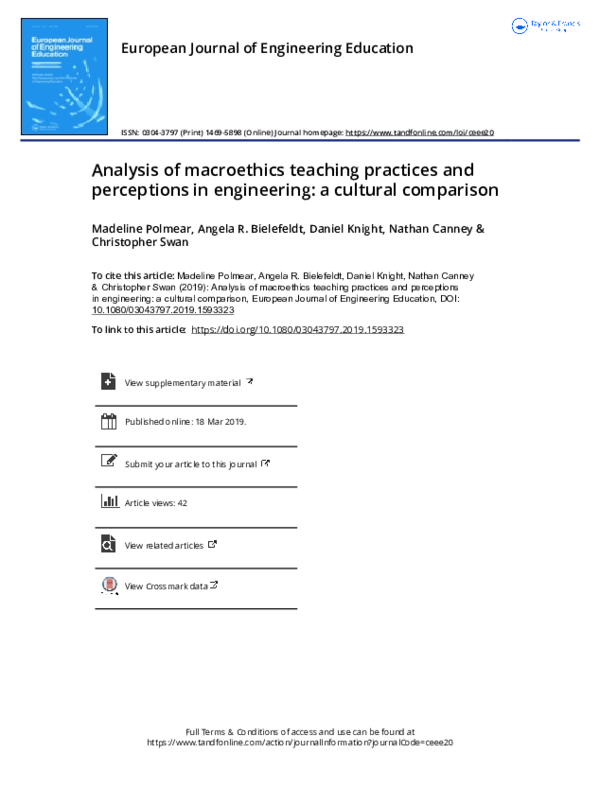 (PDF) Analysis of macroethics teaching practices and perceptions in ...