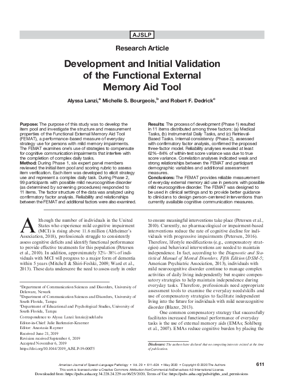 (PDF) Development and Initial Validation of the Functional External ...