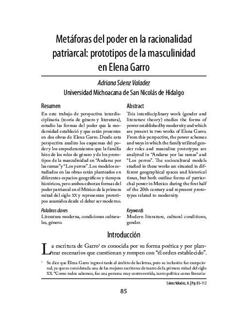 (PDF) Metáforas del poder en la racionalidad patriarcal: prototipos de ...