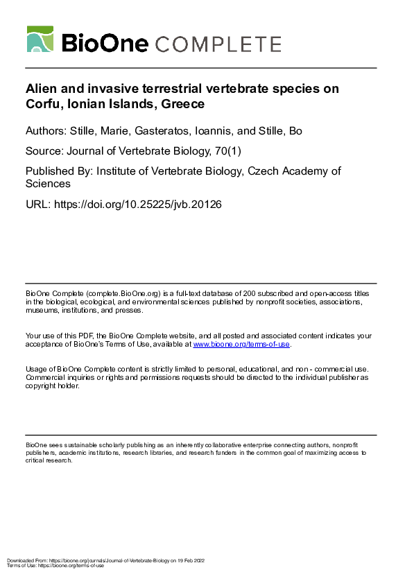 (PDF) Alien and invasive terrestrial vertebrate species on Corfu ...