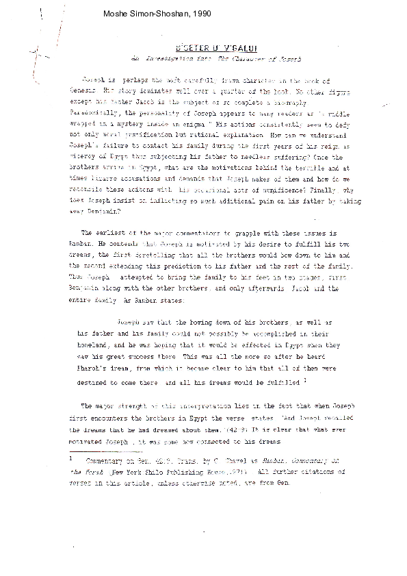 (PDF) An Investigation into the Character of Joseph