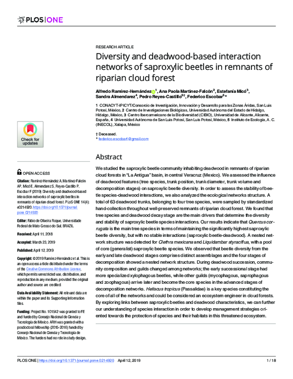 (PDF) Diversity and deadwood-based interaction networks of saproxylic ...