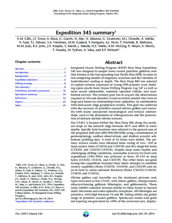 (PDF) Expedition 345 summary