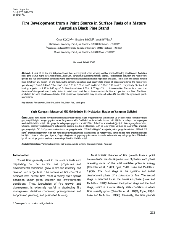 (PDF) Fire development from a point source in surface fuels of a mature ...