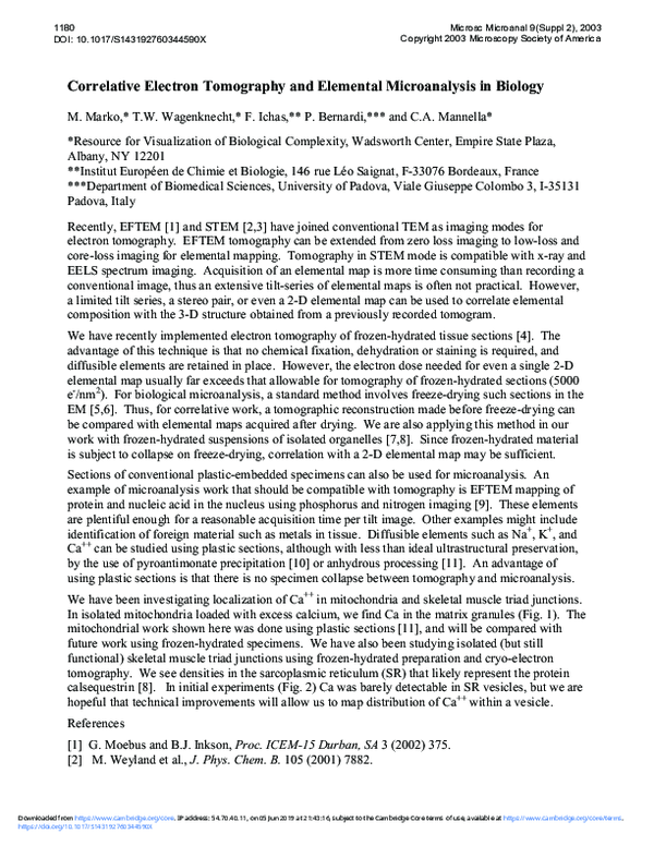 (PDF) Correlative Electron Tomography and Elemental Microanalysis in ...