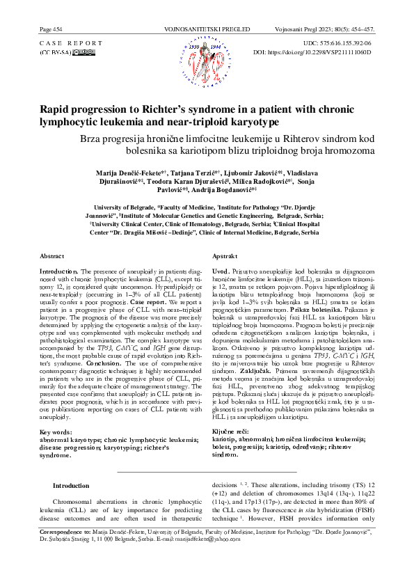 (PDF) Rapid progression to Richter’s syndrome in patient with chronic ...