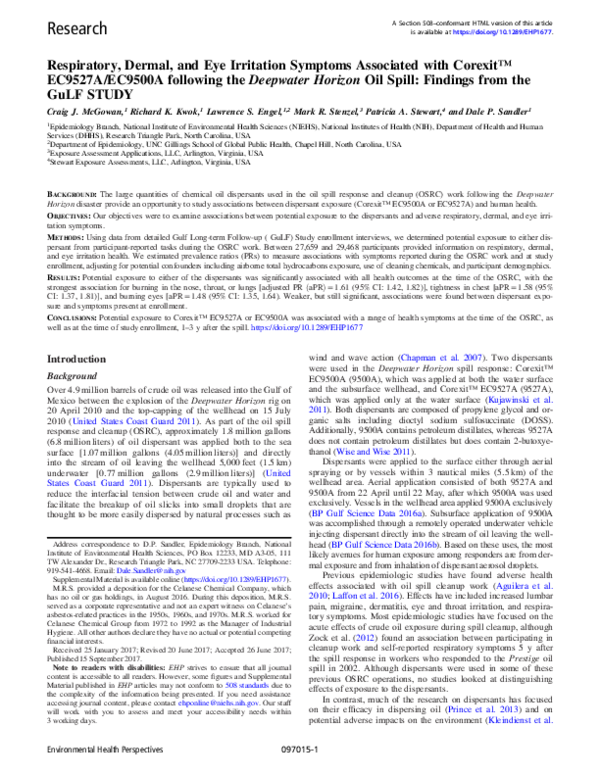 (PDF) Respiratory, Dermal, and Eye Irritation Symptoms Associated with ...