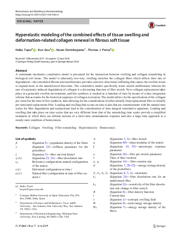 (PDF) Hyperelastic modeling of the combined effects of tissue swelling ...