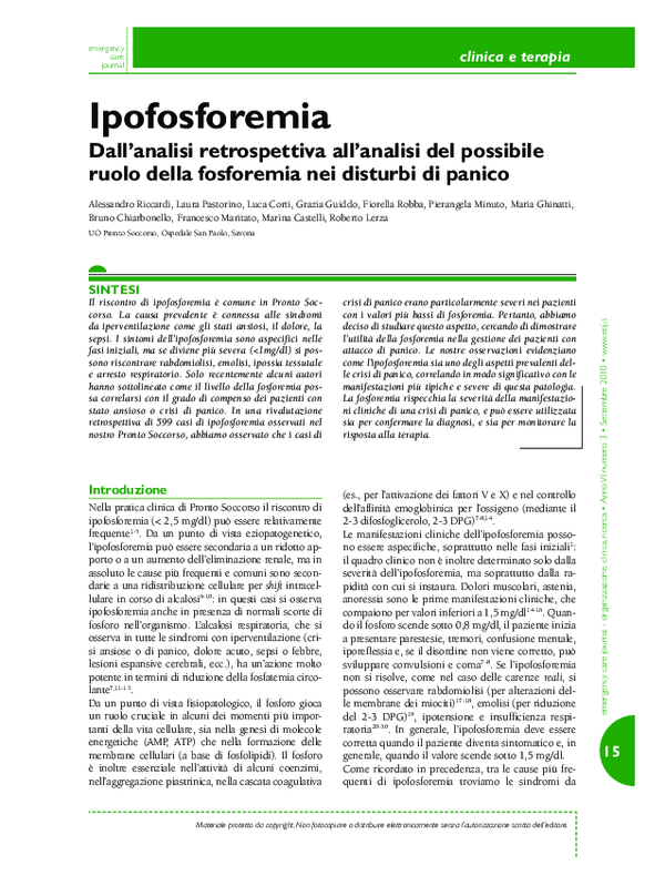 (PDF) Hypophosphatemia. From retrospective analysis to the analysis of ...