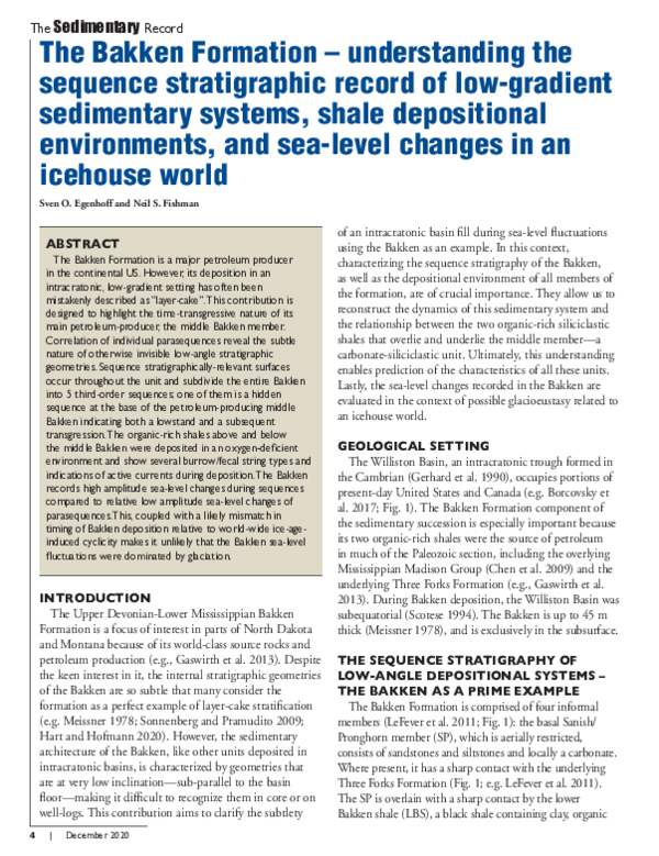 (PDF) The Bakken Formation—understanding the sequence stratigraphic ...