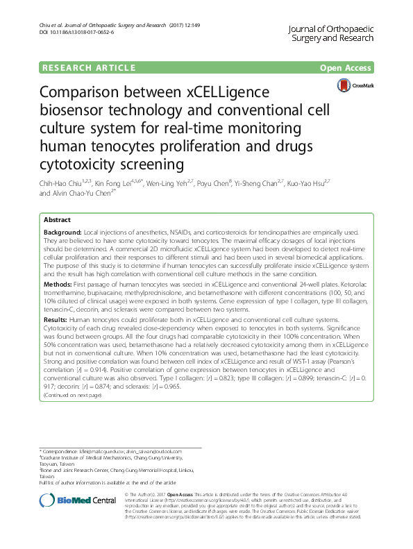 (PDF) Comparison between xCELLigence biosensor technology and ...