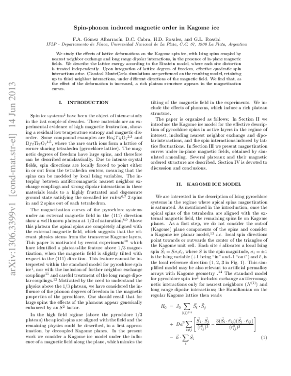 (PDF) Spin-phonon induced magnetic order in the kagome ice | Diego Aguirre Rosales - Academia.edu