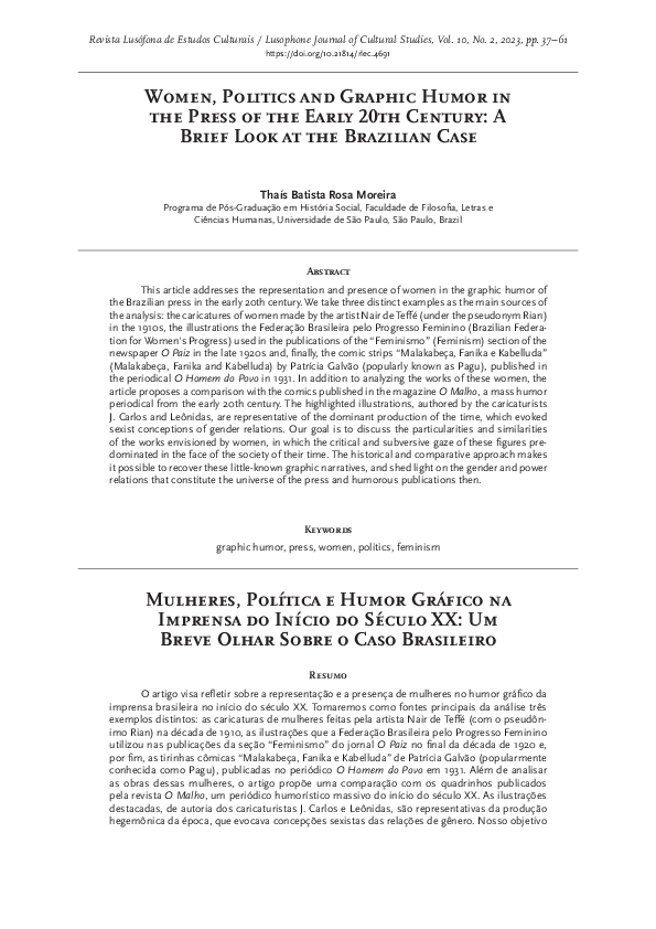 (PDF) Women, Politics and Graphic Humor in the Press of the Early 20th ...