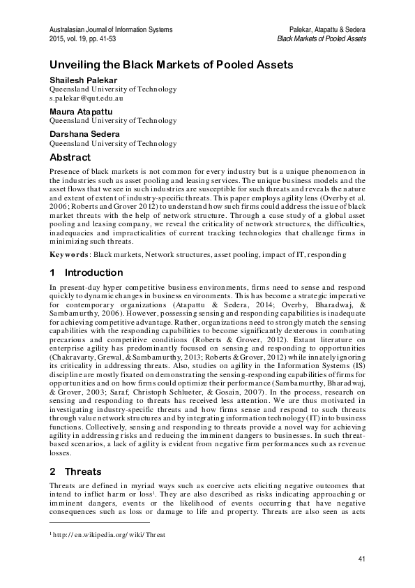 (PDF) Unveiling the Black Markets of Pooled Assets