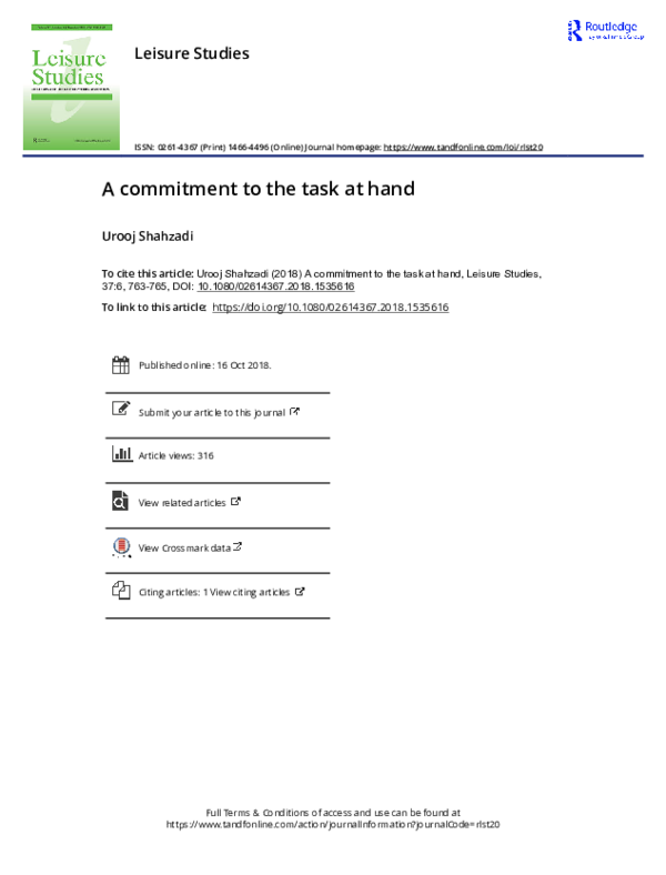 (PDF) A commitment to the task at hand