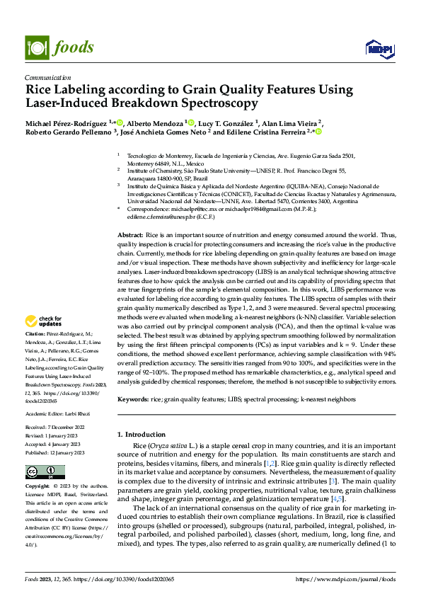 (PDF) Rice Labeling according to Grain Quality Features Using Laser ...