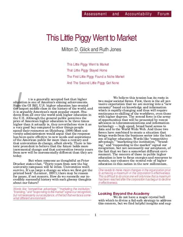 (PDF) This Little Piggy Went to MARKET